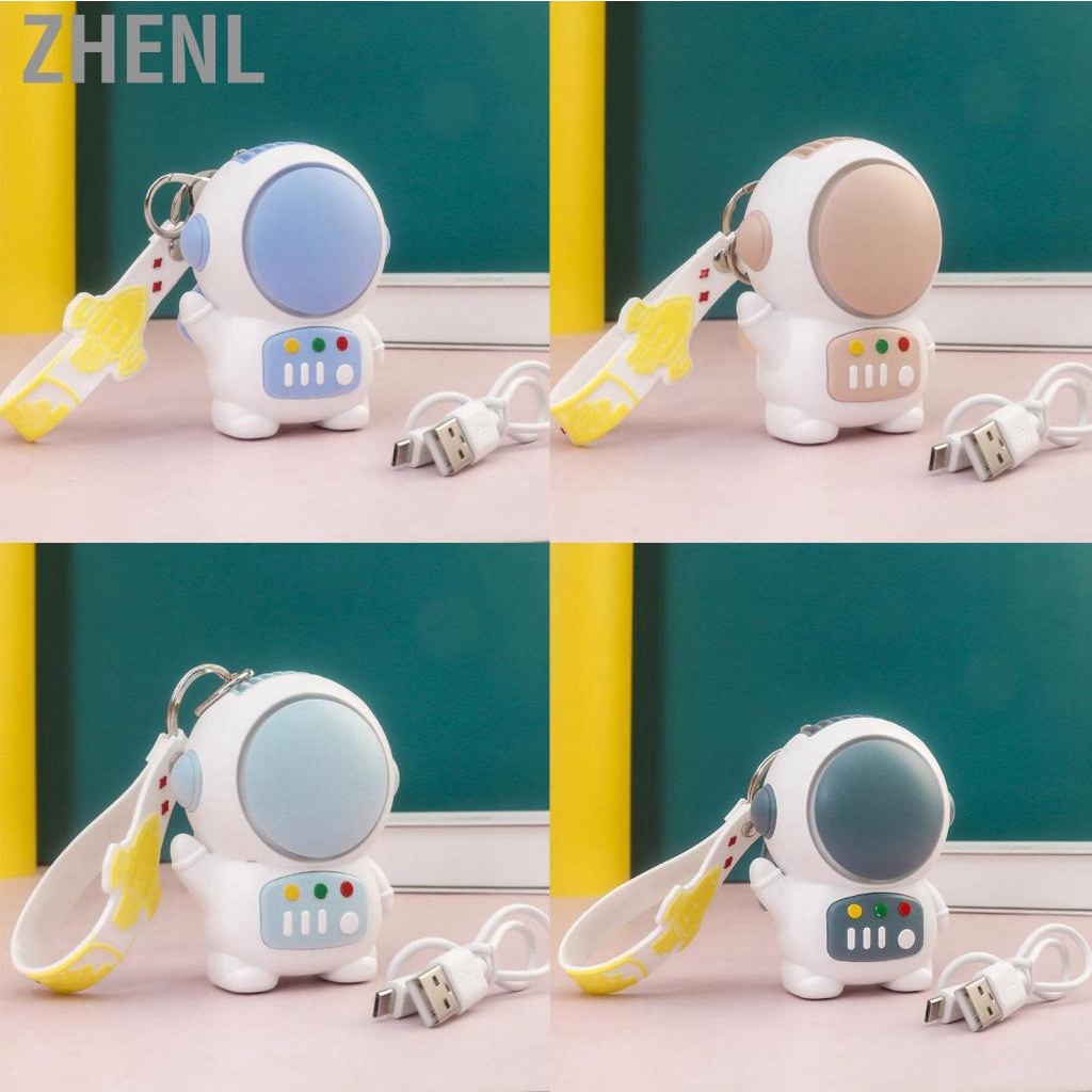 Zhenl Cute Spaceman Keychain Fan Adjustable Portable Silent USB Turbo ...