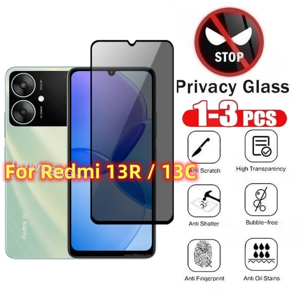 ฟิล์มกระจกนิรภัยกันรอยหน้าจอ กันแอบส่อง เพื่อความเป็นส่วนตัว สําหรับ Xiaomi Redmi 13R 13C ...