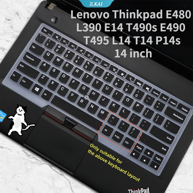 แผ่นฟิล์มซิลิโคน ติดแป้นพิมพ์แล็ปท็อป สําหรับ Lenovo Thinkpad E480 L390 E14 T490s E490 T495 L14 ...