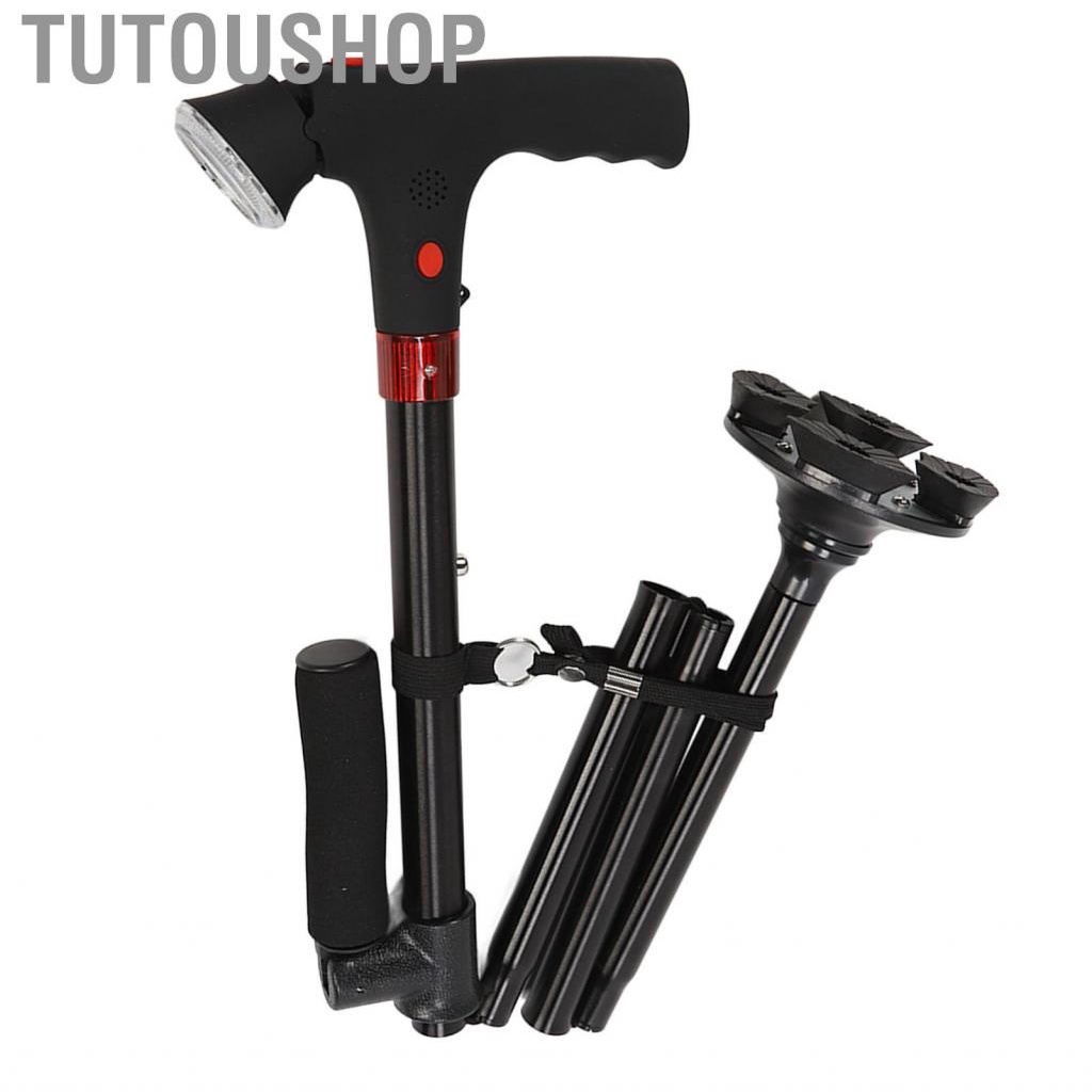 Tutoushop Elderly Folding Cane Height Adjust T Type Handle Extension ...