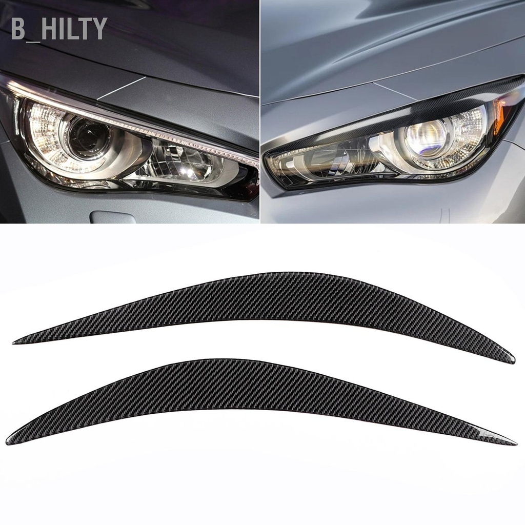 B_HILTY Pair Headlight Eyelid Headlamp Eyebrow Strip Trim Carbon Fiber ...