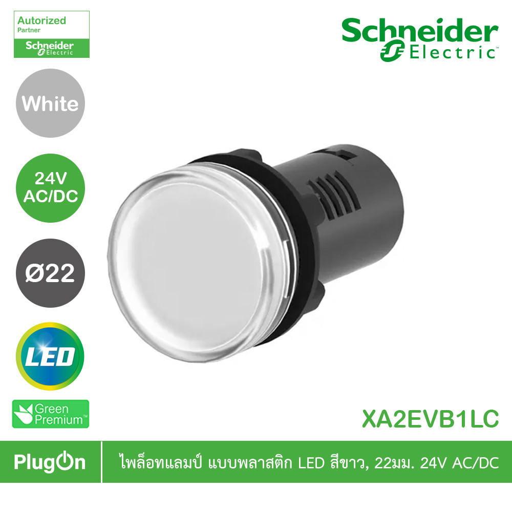 Schneider Electric - Pilot Lamp ไพลอตแลมป์, ขนาด 22 mm , สีขาว , 24 V ...