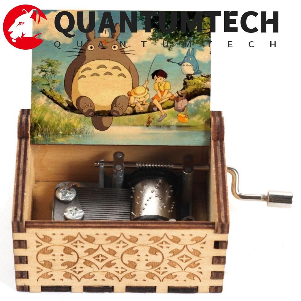 Quantumtech Totoro กล่องดนตรี,การ์ตูนแกะสลักรูปแบบ Totoro ไม้ Hand Crank เพลงกล่อง, Tonari ไม่มี ...