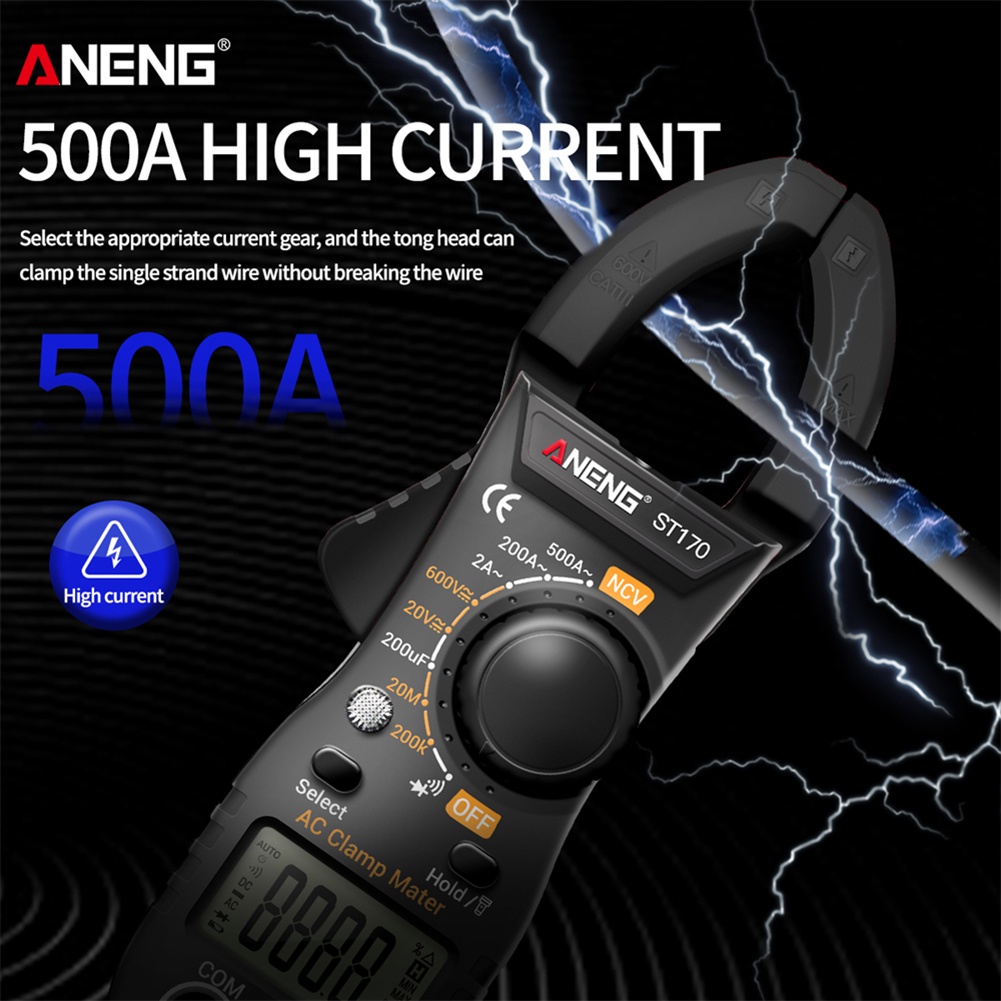 แคลมป์มิเตอร์ดิจิตอล ANENG ST170/ST180/AT619 Digital Clamp Meter DC ...