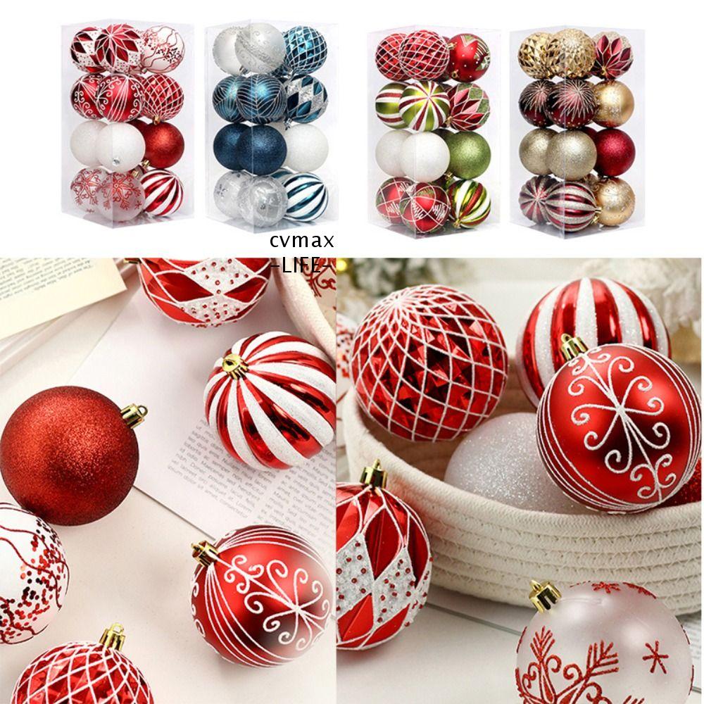 Cymx จี้ลูกบอลแขวนต้นคริสต์มาส ประดับกลิตเตอร์ 8 ซม. 16 ชิ้น DIY ...