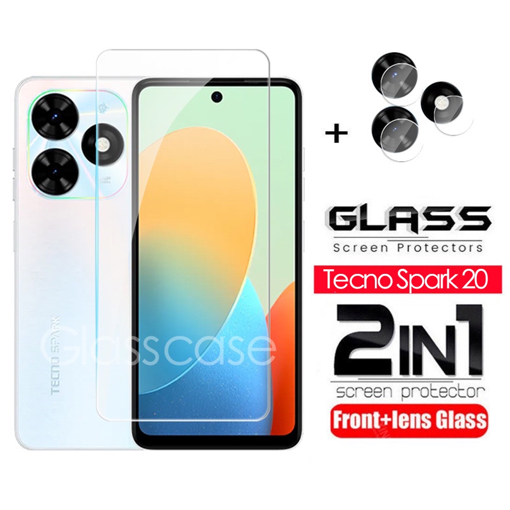ฟิล์มกระจกนิรภัยกันรอยหน้าจอ 2 In 1 สําหรับ Tecno Spark 20 C Pro 20C 20Pro Spark20 Spark20C ...