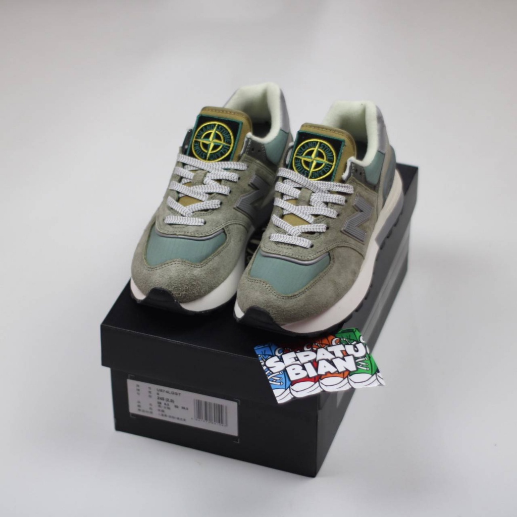 New BALANCE 574 Legacy x Stone Island Herbal Green Sepatu รองเท้า true ...