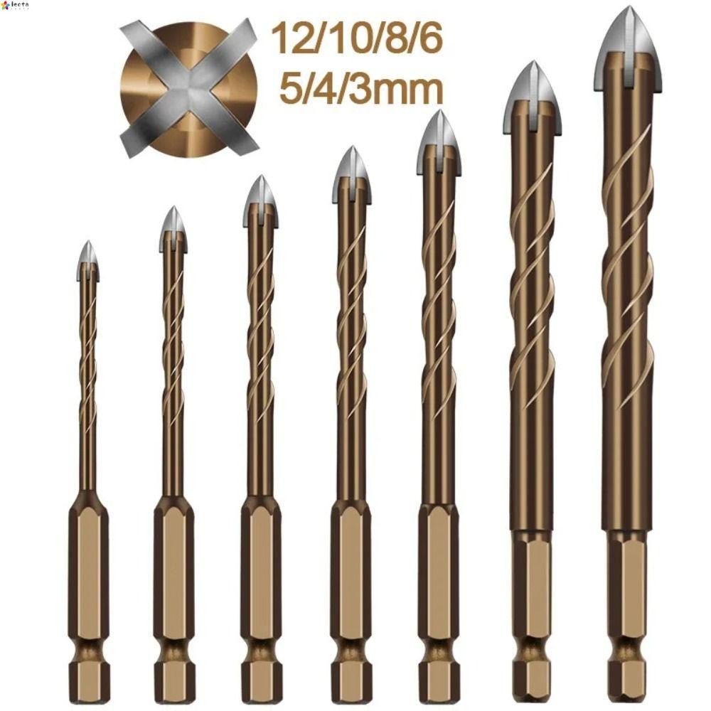 Leota Cross Hex Tile Drill Bits, สี่ขอบความแข็งสูงเจาะกระเบื้อง, ทนทาน Precision เจาะ 3 -12 มม. ...