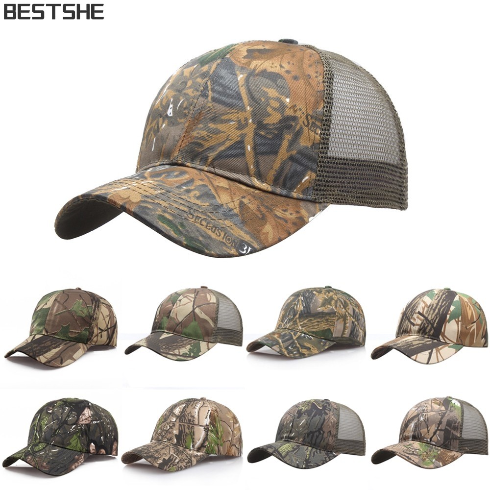 {bestshe} หมวกปรับได้ลายพรางบุรุษ Camo Hunting Fishing Baseball Cap ...