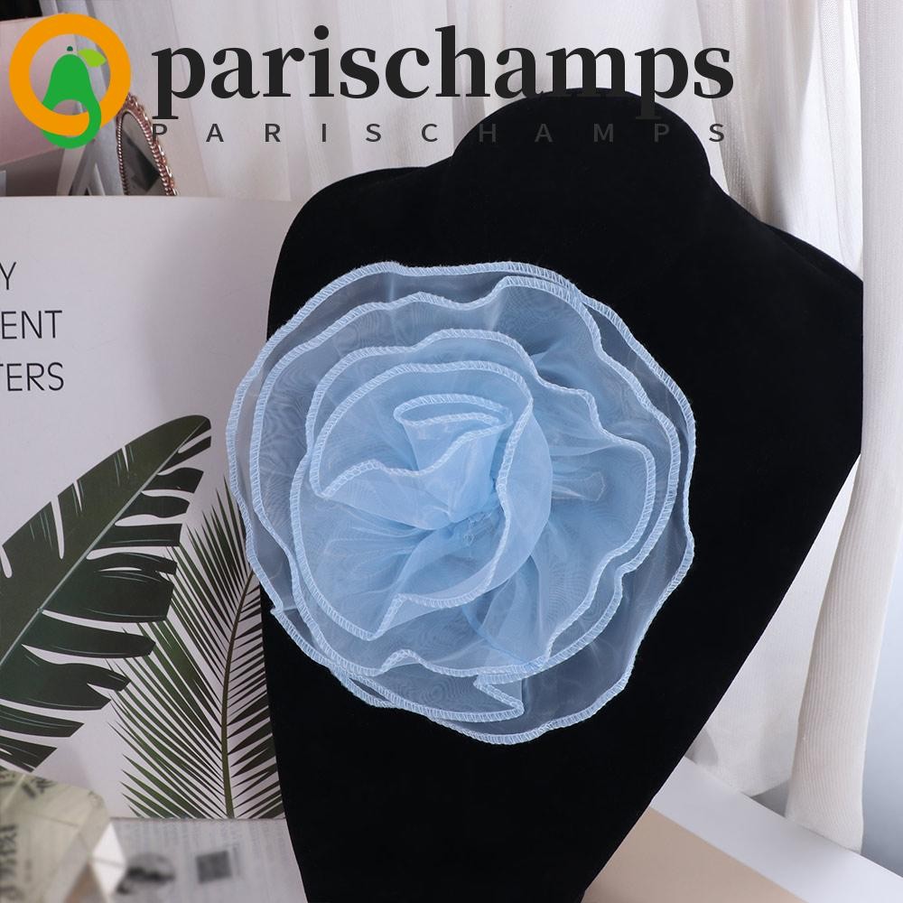 Parischamps แพทช์เสื้อผ้า, หน้าอกดอกไม้ 3D Organza ดอกไม้ขนาดใหญ่ Patch, ชุดราตรี Multi-layer ...