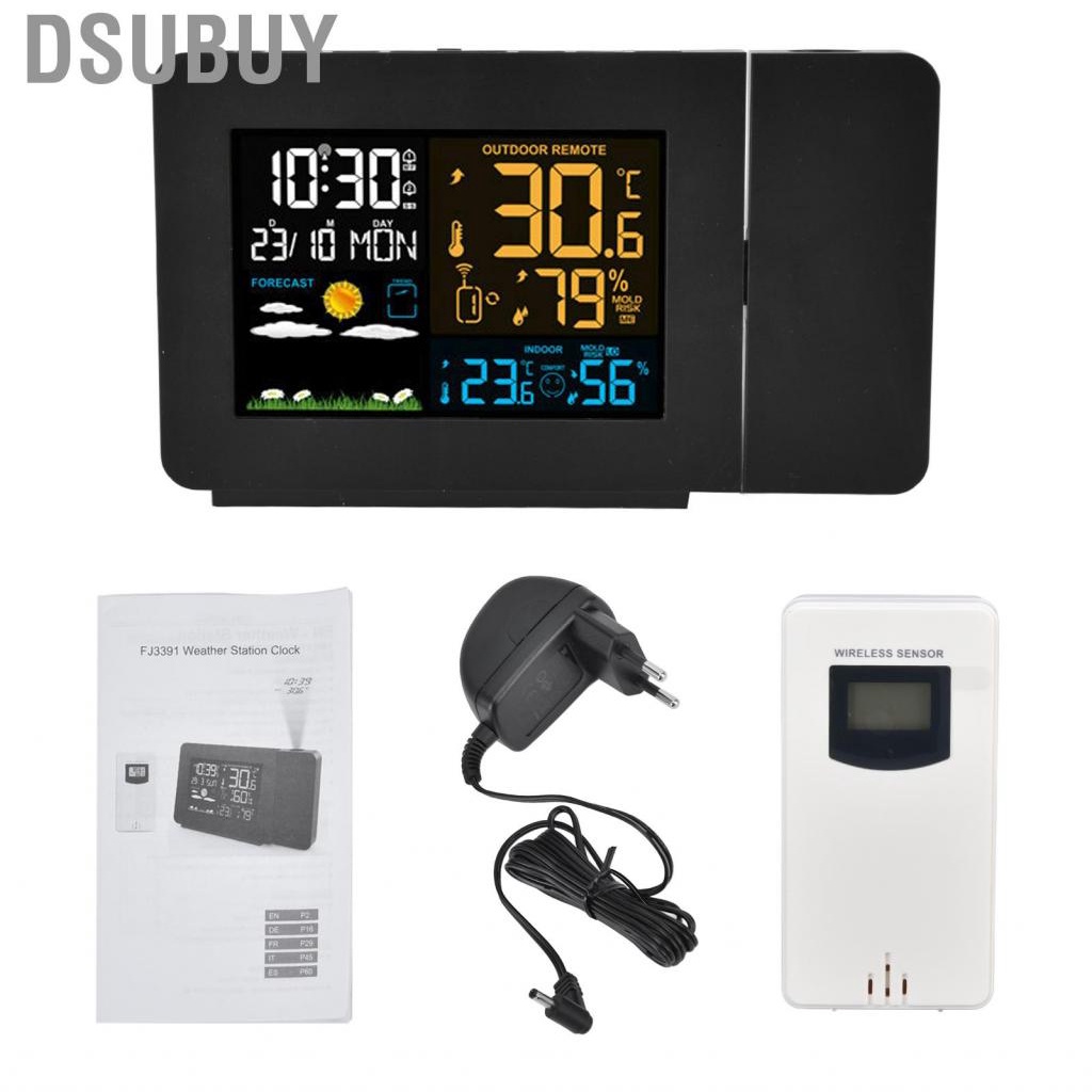Dsubuy Indoor Outdoor 60m Transmission Clock Projection Function Tempe ...
