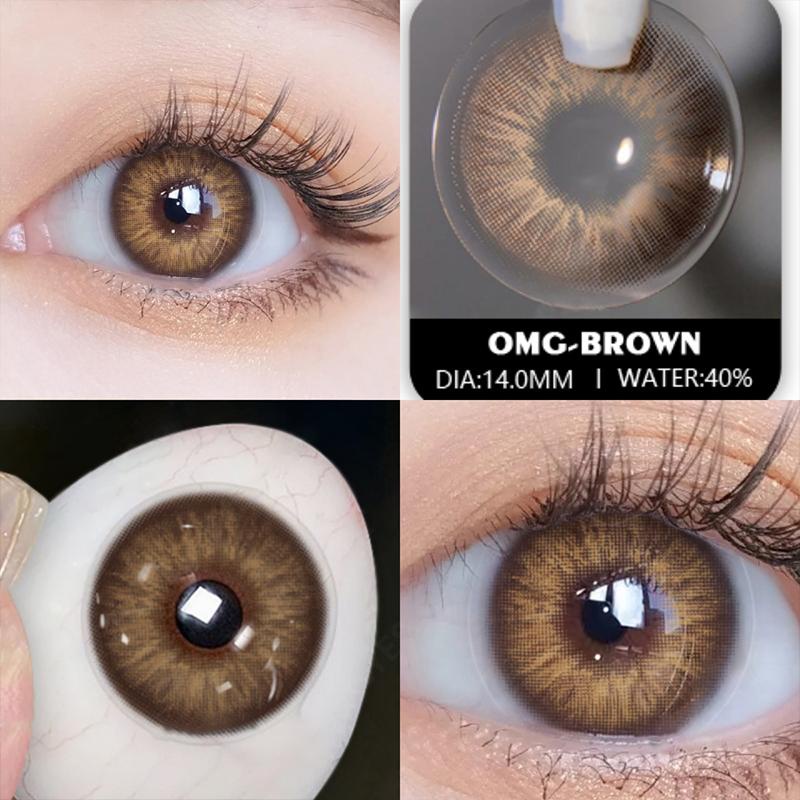 Midroo เลนส์แฟชั่น คอนแทคเลนส์สี OMG Brown/Grey/Green ค่าสายตาปกติ ...