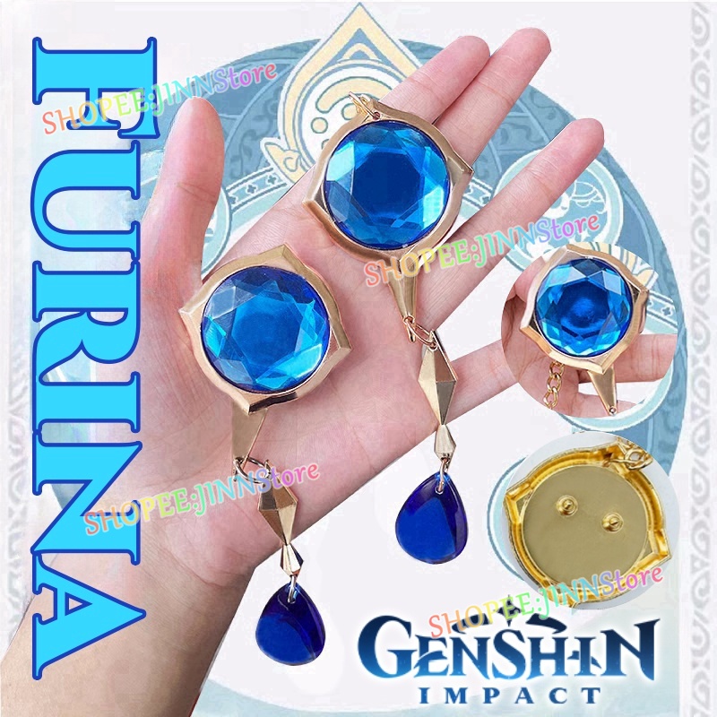 - Jn - เกม GENSHIN Impact VISION FOCALORS แซฟไฟร์ พวงกุญแจ มีน้ําพระ ...