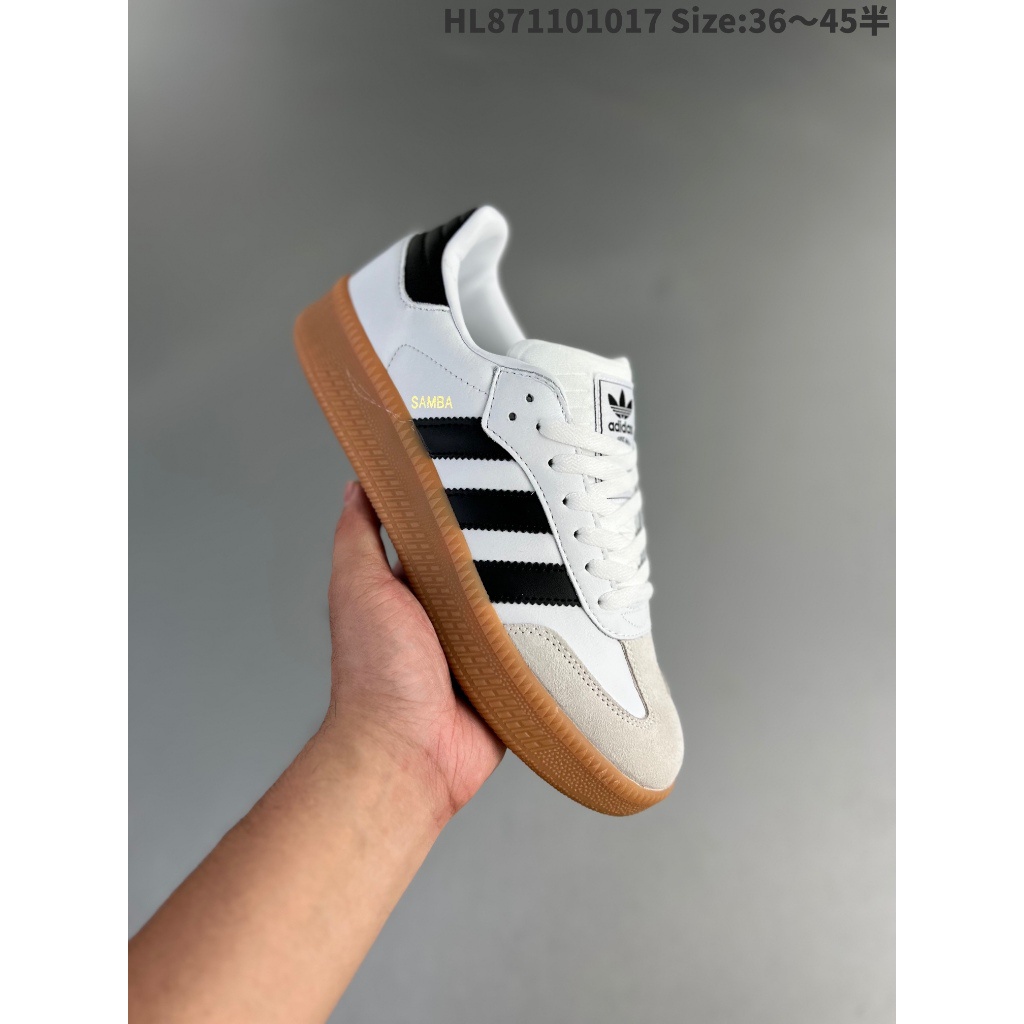 Authentic Adidas Samba XLG Low หนาแต่เพียงผู้เดียวสีดำและสีขาวสบายร้อย ...