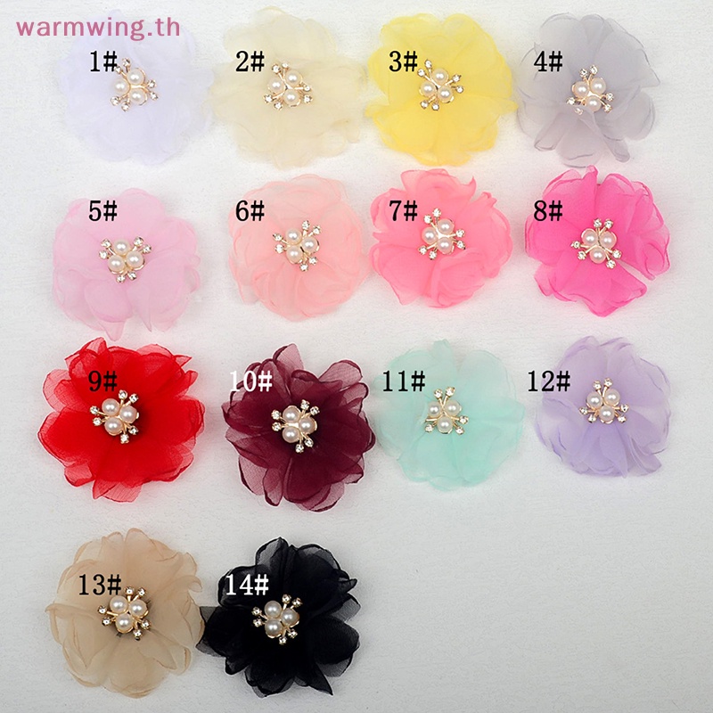 Warmwing พลอยเทียม ไข่มุก ดอกคามิเลีย 3D 6 ซม. DIY อุปกรณ์เสริม 2 ชิ้น TH | Shopee Thailand