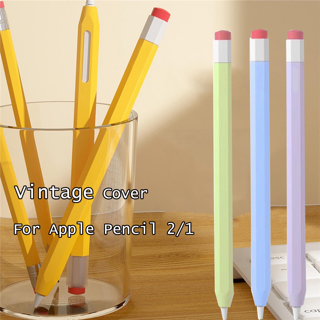 เคสซิลิโคนสําหรับ Apple Pencil Gen Pro 2 1 Vintage Skin Sleeve Anti ...