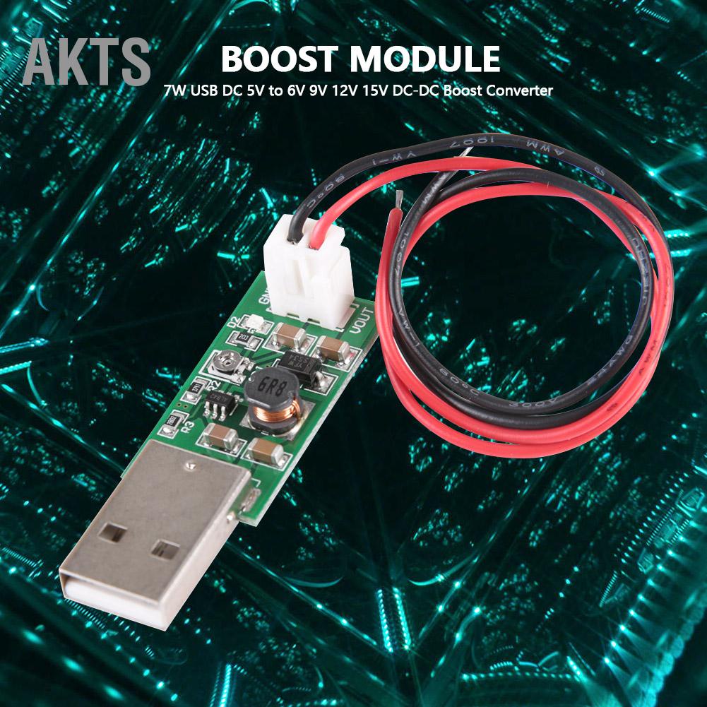 AKTS 7W USB DC 5V to 6V 9V 12V 15V แรงดันไฟฟ้าขาออก Step up Board DC-DC ...