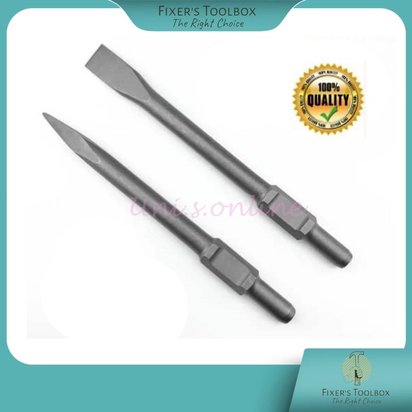 1 ชิ้น HEX ROTARY HAMMER GROOVE BIT DRILL POINT / FLAT CHSEL ( 30 X ...