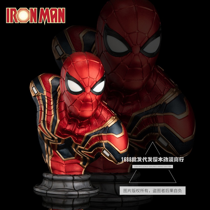 Marvel Series Gk High Quality Large Spider-Man Bust 1:1 Avengers Hand ...