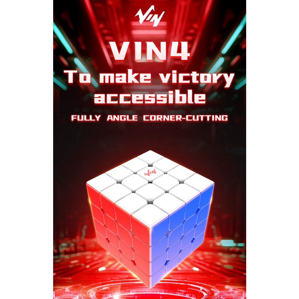 ใหม่ [Picube] รูบิค Vin Cube 4M 4x4x4 Magnetic UV รูบิคมีแม่เหล็ก Vin 4 MagicCube MGC Designer ...