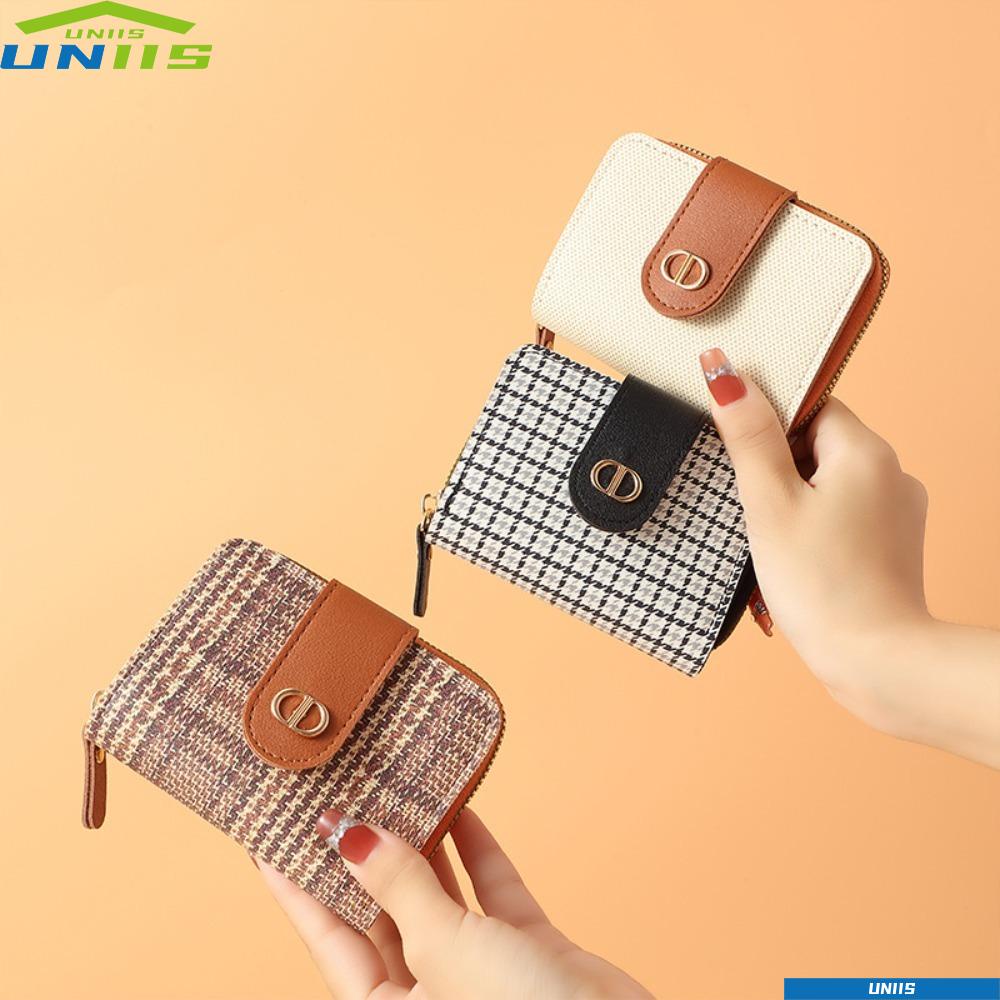 Uniis กระเป๋าสตางค์ ใบสั้น หนัง PU มีซิป ใส่บัตรได้หลายใบ แฟชั่นสําหรับผู้หญิง | Shopee Thailand