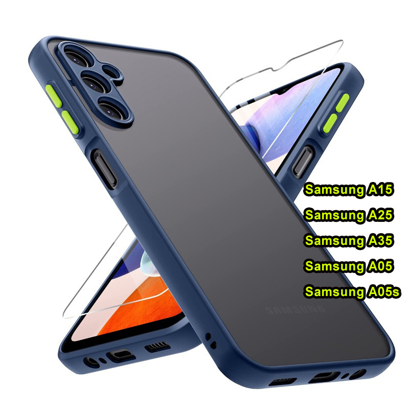 รุ่นใหม่ Case For Samsung Galaxy A36 A56 A55 5G A05 A05S A06 A16 A15/A25/A35 เคส กันกระแทก ขอบสี ...