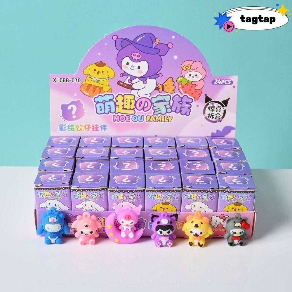 Tagtap 24box/set กล่องพวงกุญแจ Kuromi, ของเล่น Pokémon Sanrio, กล่อง ...
