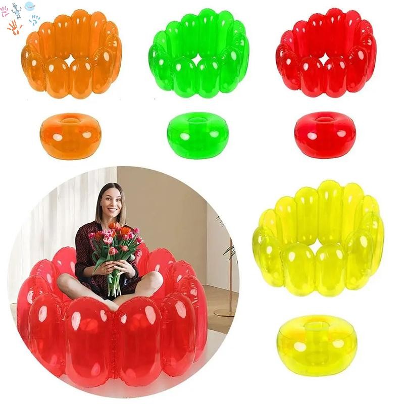 [KEW] Jelly Inflatable Chair, เก้าอี้เป่าลมใส, ในร่มกลางแจ้งแบบพกพา ...
