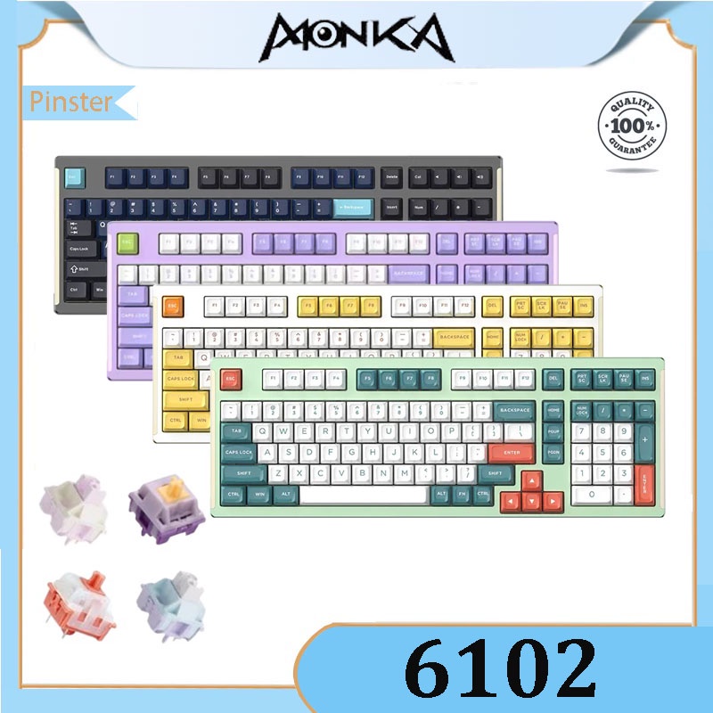 Monka 6102 คีย์บอร์ดเกมมิ่ง อะลูมิเนียม RGB 102 คีย์ | Shopee Thailand