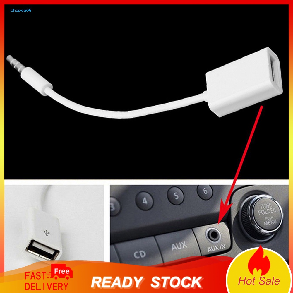 Setn แจ็คแปลงเสียง AUX ตัวผู้ 35 มม. เป็น USB 20 ตัวเมีย MP3 สําหรับรถยนต์ | Shopee Thailand