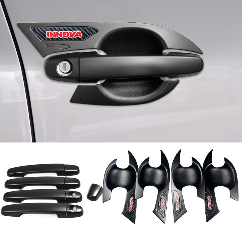 สําหรับtoyota INNOVA 2004-2015 Matteสีดํารถประตูฝาครอบชาม trim,INNOVA ...