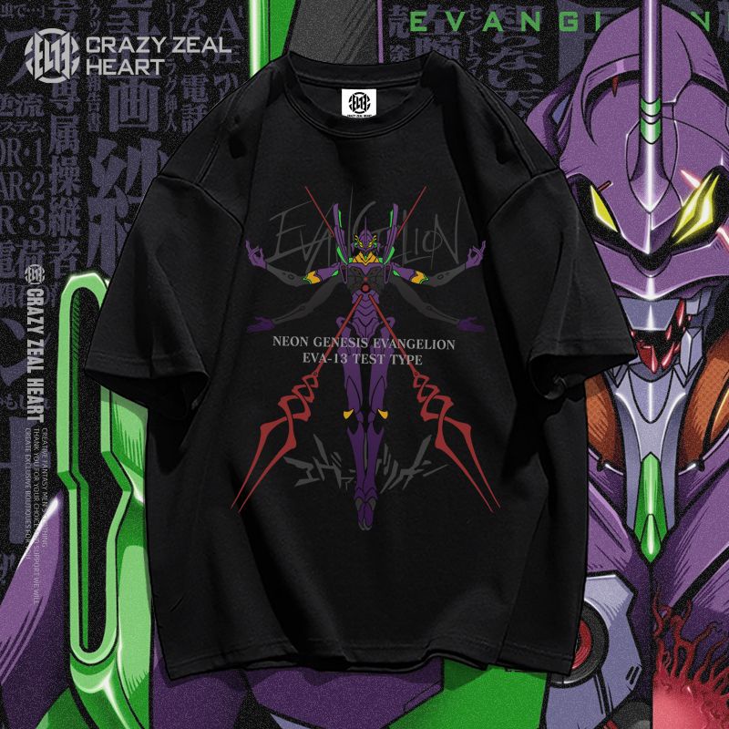 [COD]เสื้อยืด Eva Co-Branded Neon Genesis Evangelion No. เสื้อท็อปแขน ...