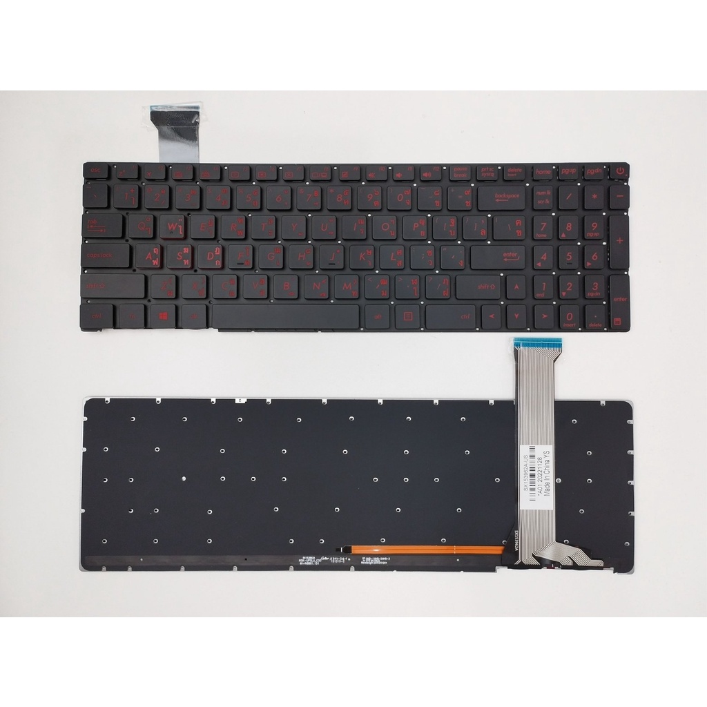 แป้นพิมพ์ คีย์บอร์ดโน๊ตบุ๊ Asus GL552 GL752 Laptop Keyboard สีดำ ภาษา ...