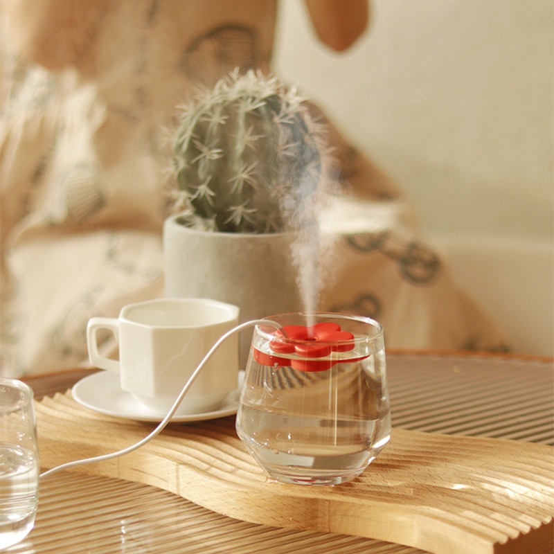 Mini Flower Humidifier แบบพกพา USB Water Mist Diffuser Air Fresher ...