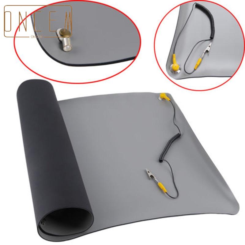 【ONCEMOREAGAIN】Anti-Static ESD Grounding Mat Kit With Ground Cord 27.6 ...