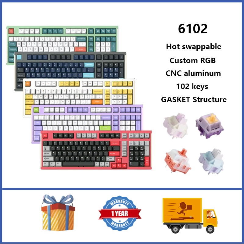 Monka 6102 คีย์บอร์ดเกมมิ่ง อะลูมิเนียม RGB 102 คีย์ | Shopee Thailand