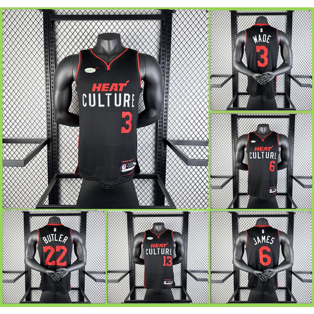 เสื้อบาสเก็ตบอล MIAMI HEAT WADE JAMES ADEBAYO BUTLER ปี 2024 | Shopee ...