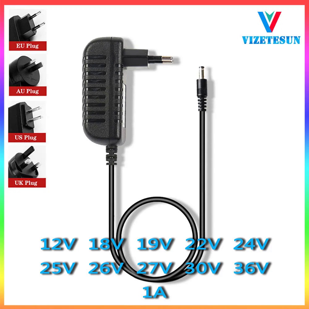 12v 18V 19V 22V 24V 25V 26V 27V 30V 36V 1A 1000MA หุ่นยนต์เครื่องดูดฝุ่นสายไฟ Charger อะแดปเตอร์ ...