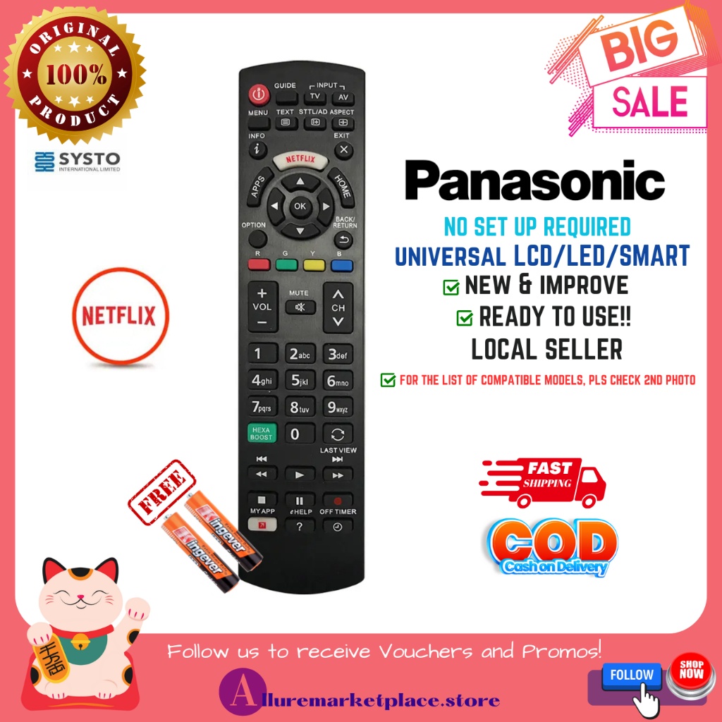Panasonic รีโมตคอนโทรล LCD LED SMART TV สําหรับ Panasonic TV Remote ...