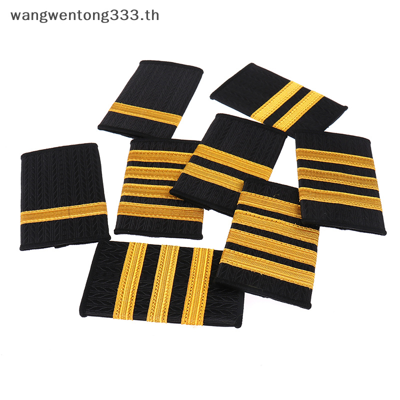 { Wtth } ป้ายเครื่องแบบนักบิน มืออาชีพ ลายทาง สีทอง 1 คู่ | Shopee Thailand