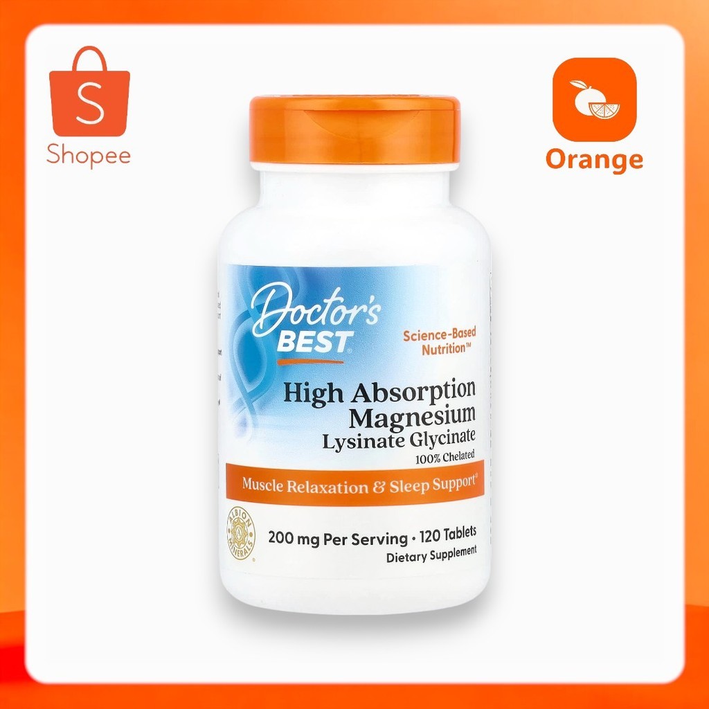 Doctor's Best, High Absorption Magnesium, 200 mg, 120 Tablets, (100 mg ...