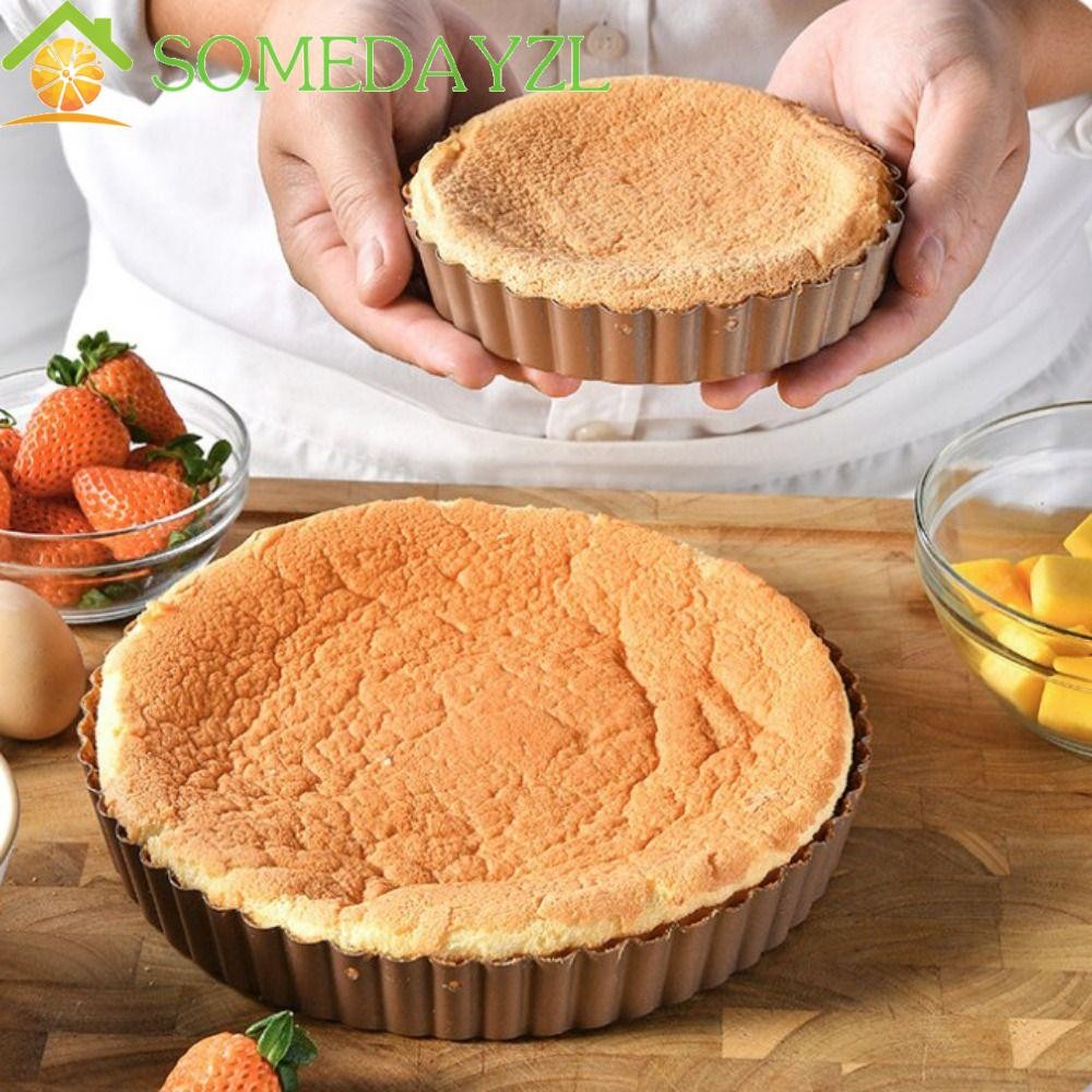 Somedayzl Fluted Pie Tart Pan, Wavy Edge Nonstick Quiche Flan Pan, Cake ...