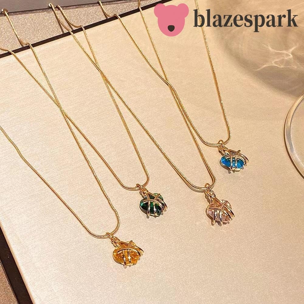 Blazespark จี้สร้อยคอ,ทองแดงเรขาคณิต Love Heart สร้อยคอ, Delicacy ประดิษฐ์คริสตัลตุ๊กตาบาร์บี้ ...