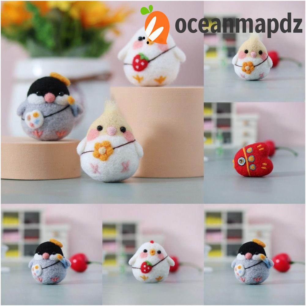 Oceanmapdz ชุดเข็มสักหลาด ขนสัตว์ ตุ๊กตานกน่ารัก ขนแกะ แพ็กเกจวัสดุ การ์ตูนน่ารัก Diy ของเล่น ...