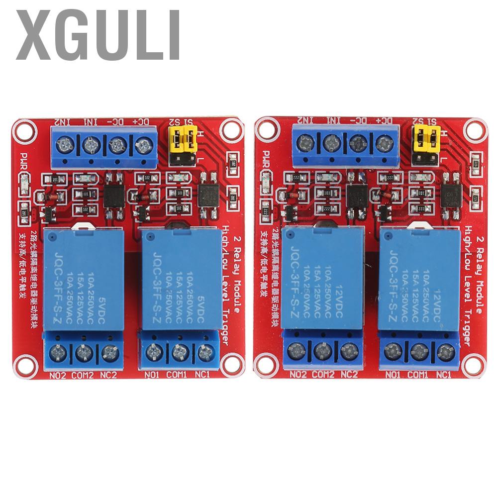 Xguli 2 Channel Relay Module with Optocoupler High Low Level Trigger Expansion Board Fault ...