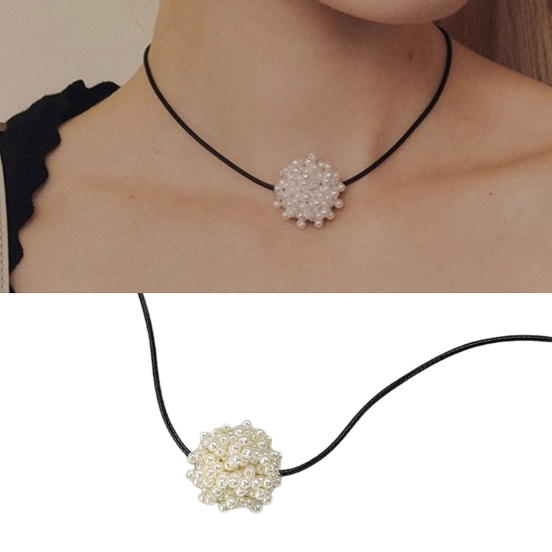 Fine Delicate ดอกไม ้ จี ้ สร ้ อยคออารมณ ์ Pearl Clavicle Chain ...