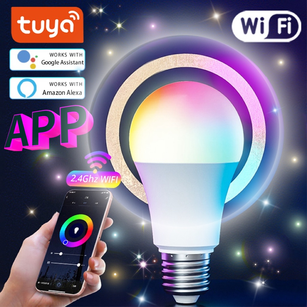 Tuya Smart Bulb 10W15W-Wifi /7W 9W-Bluetooth RGB หลอดไฟอัจฉริยะ เชื่อมต่อผ่านแอพ SmartLife ...