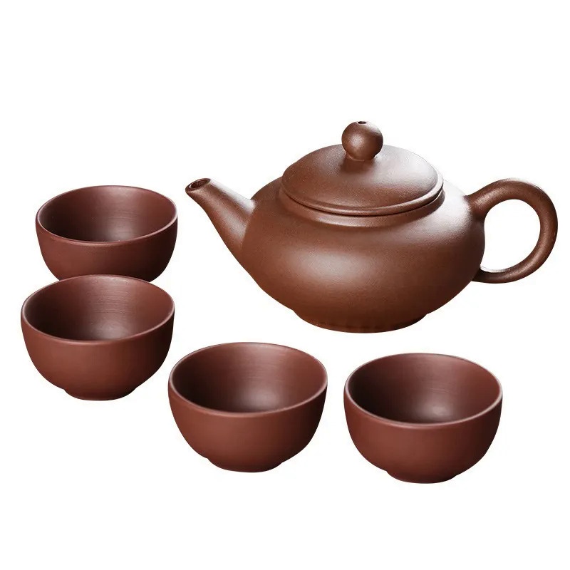 5pcs Kung Fu Tea Set [1 Teapot + 4 Cups Set] 100ml Chinese Xi Shi Porcelain Tea Sets Ceramic ...