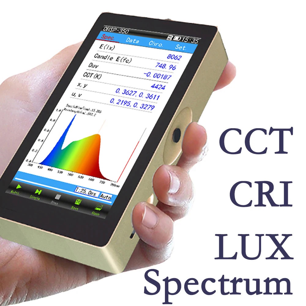OHSP350C Portable Spectrometer CCT CRI Lux Test Light Meter hopoocolor ...