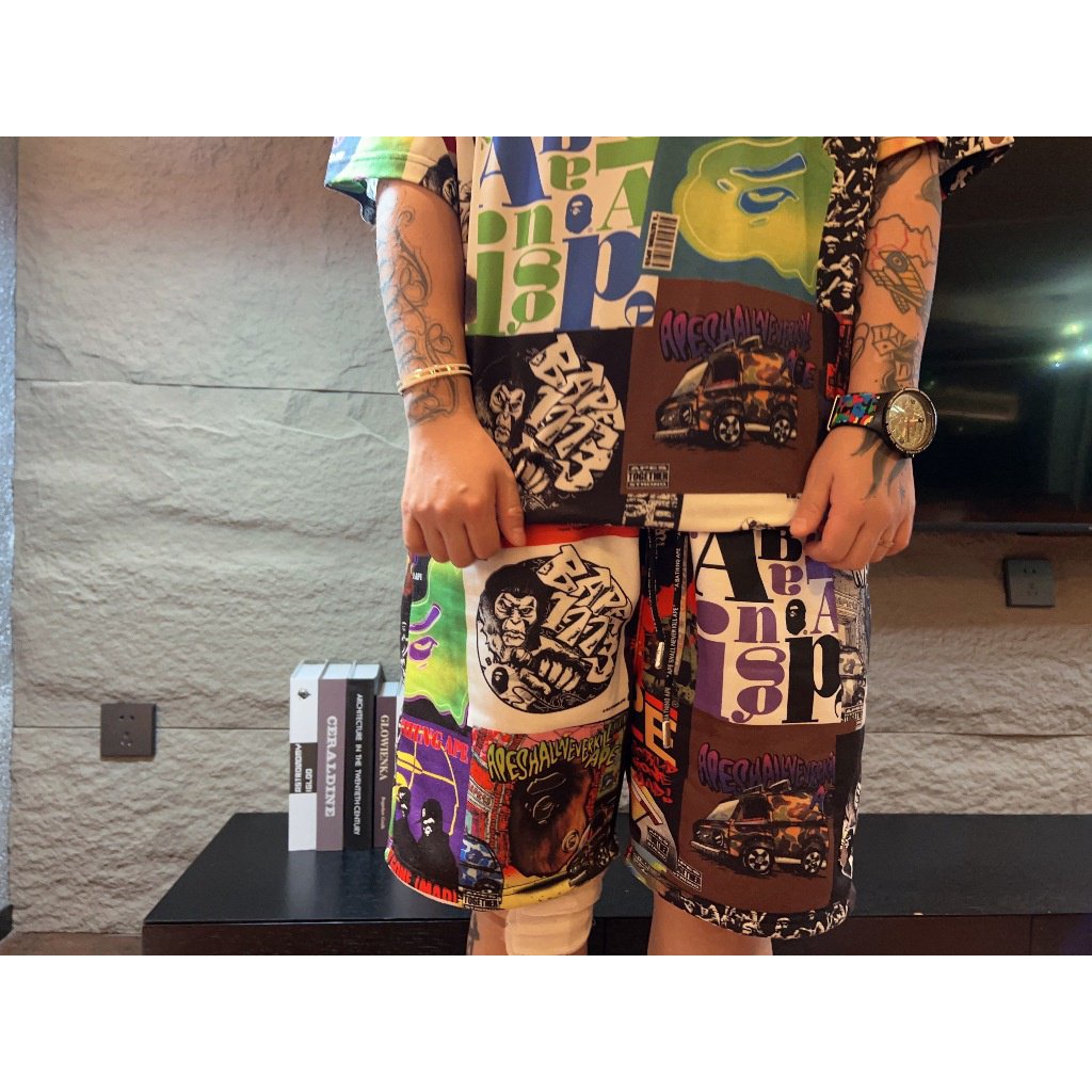 เสื้อยืดแขนสั้น พิมพ์ลาย A Bathing Ape Street Wear BAPE MONOGRAM SWEAT ...